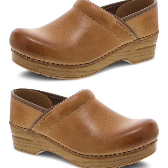 Dansko | Shoes | New Dansko Professional Leather Clogs Tan Burnished ...